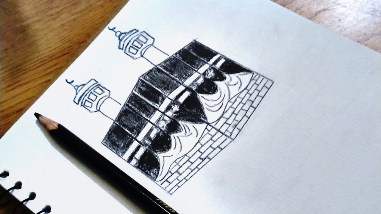 Kaaba Drawing Tutorial | how to draw kaaba easily #art #kaabadrawing ...