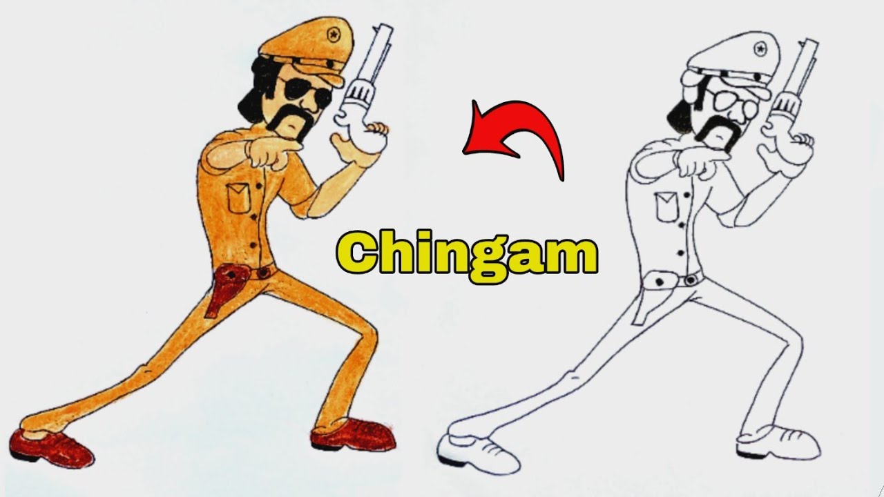 How to Draw Chingam Sir Character From Motu Patlu || Chingam Sir ...