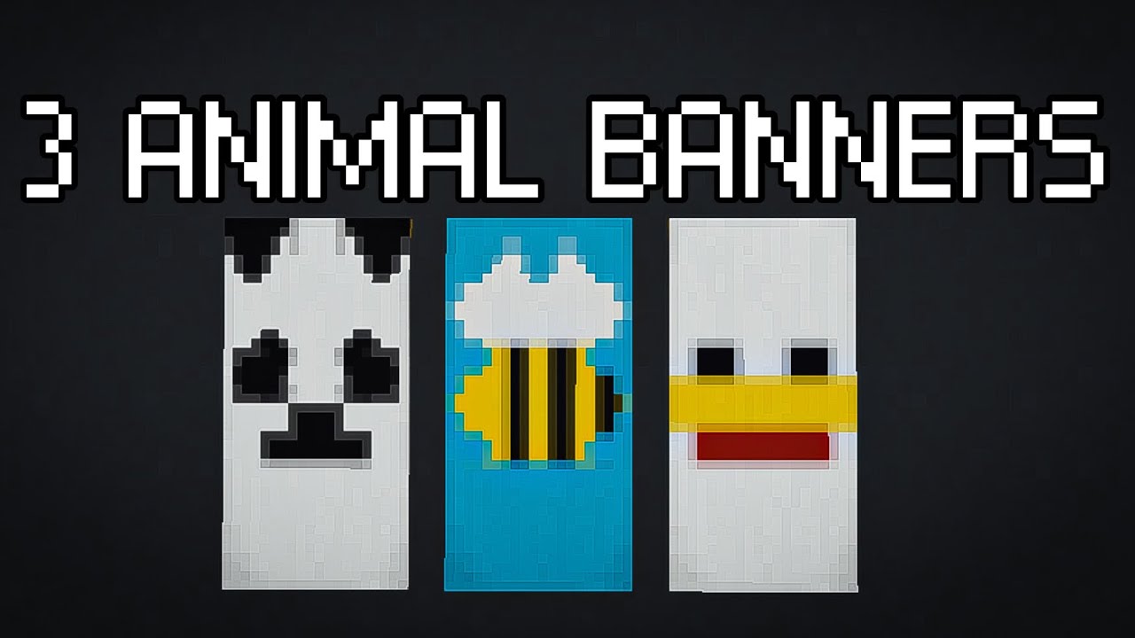 Minecraft : 3 Animal Banner Designs #5 | Tutorial - YouTube