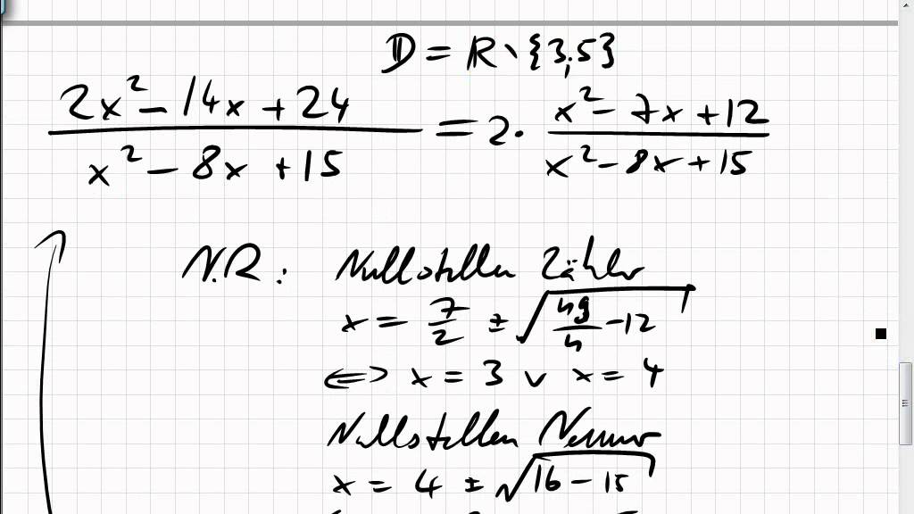 13B.3 rationale Funktion; Nullstellen, Polstellen, stetig hebbare ...