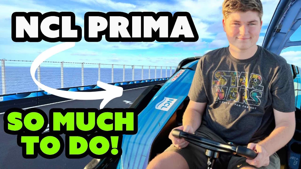 Norwegian Prima Day at Sea with Go-Carts, Slides & VR Game Room - YouTube