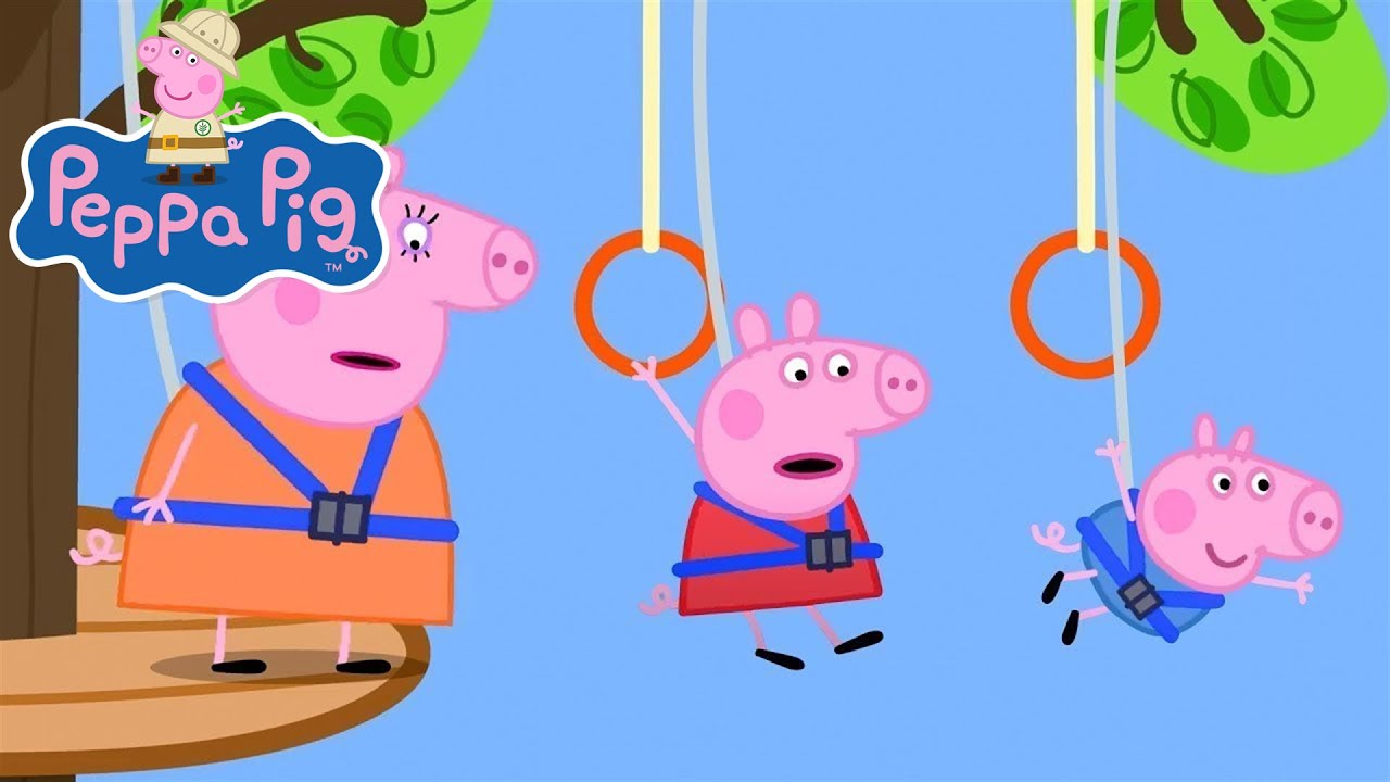 Peppa Visits Monkey Trees Adventure Park | Travel with Peppa - YouTube
