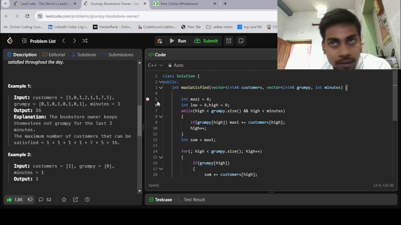 1052. Grumpy Bookstore Owner || Leetcode - YouTube