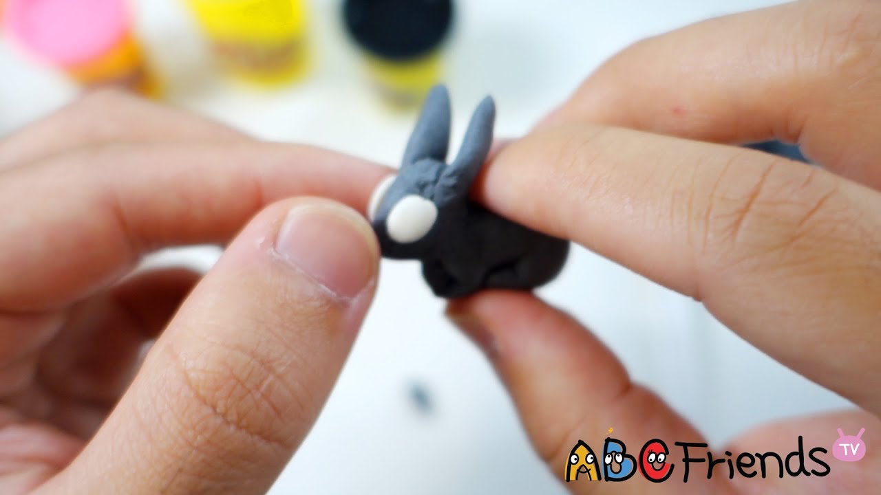 Making cute animals with play doh! How to make cute bunny by modeling ...