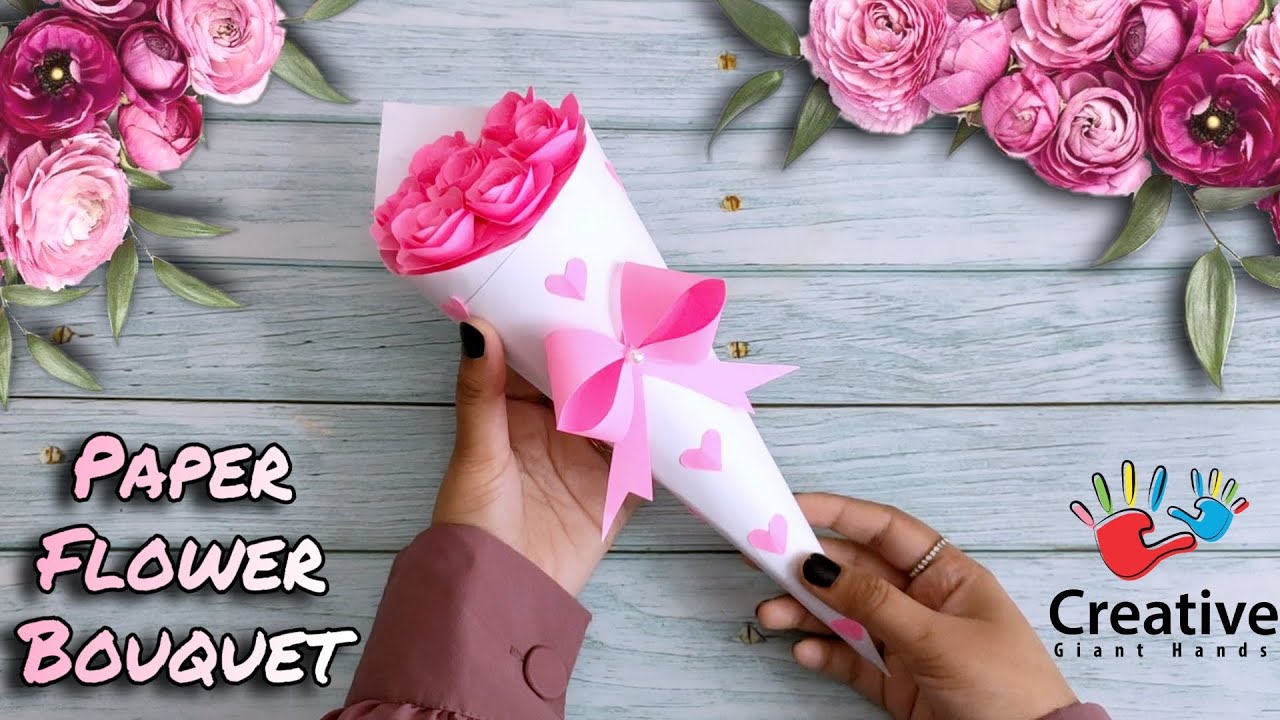 How To Make Beautiful Paper Flowers Rose Bouquet For Special Days ...