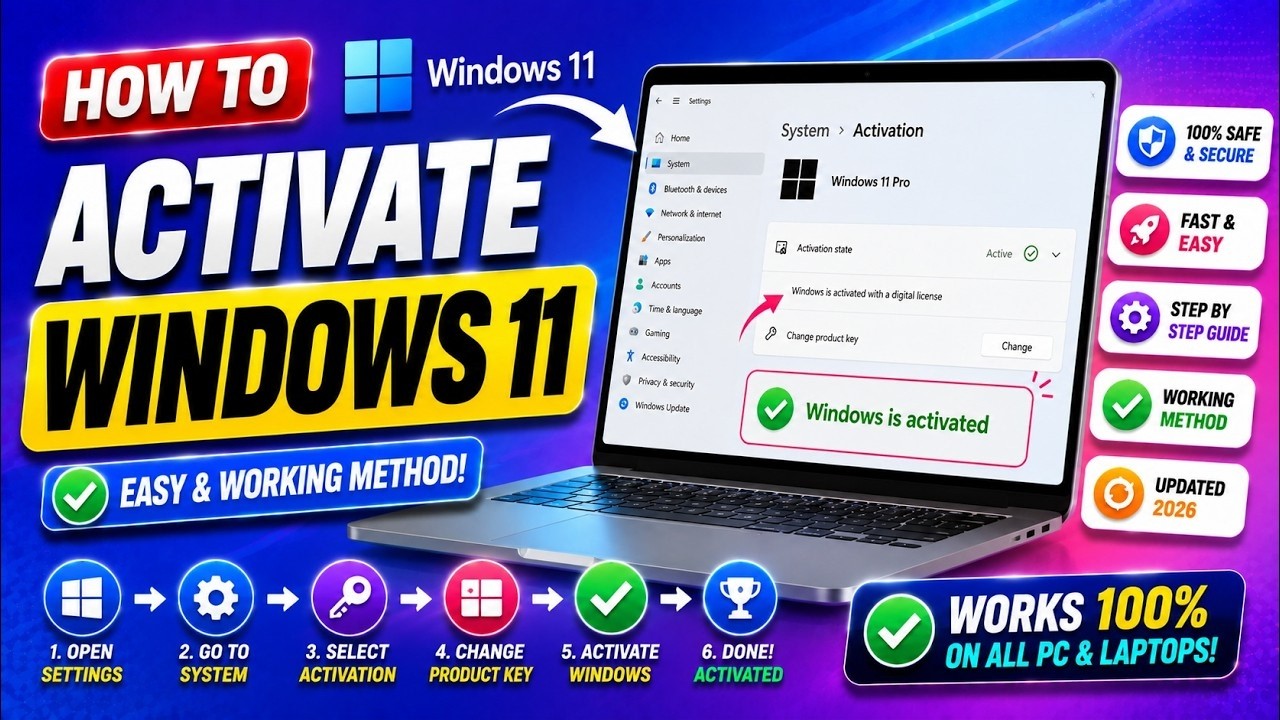 How To Activate Windows 11 | Activate Windows 11 In 15 Sec - YouTube