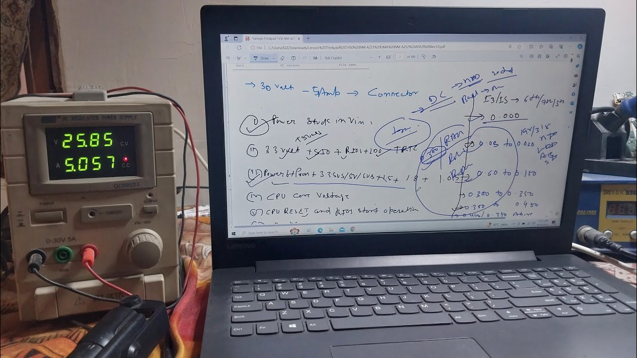 Laptop Motherboard, DC MACHINE ( Ampier Reading ) And fault finding ...