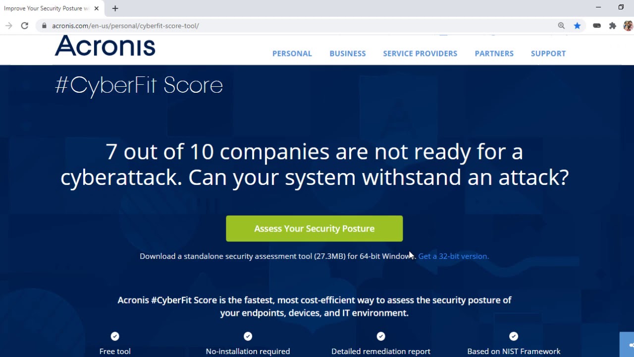 Tutorial - Como usar o Acronis Cyberfit Score Tool - YouTube