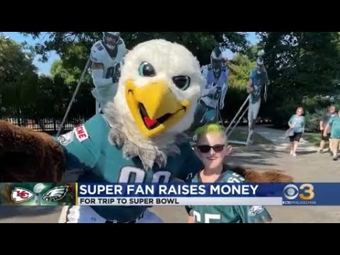 Eagles super fan raises money for trip to Super Bowl LVII - YouTube