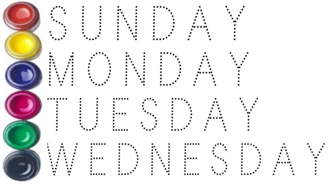 Sunday Monday Tuesday Wednesday Thursday Friday Saturday || Days of the ...