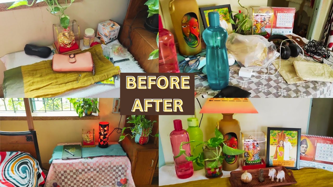 How to Organize Bedside Table || Bedroom Table Decoration Aesthetic ...