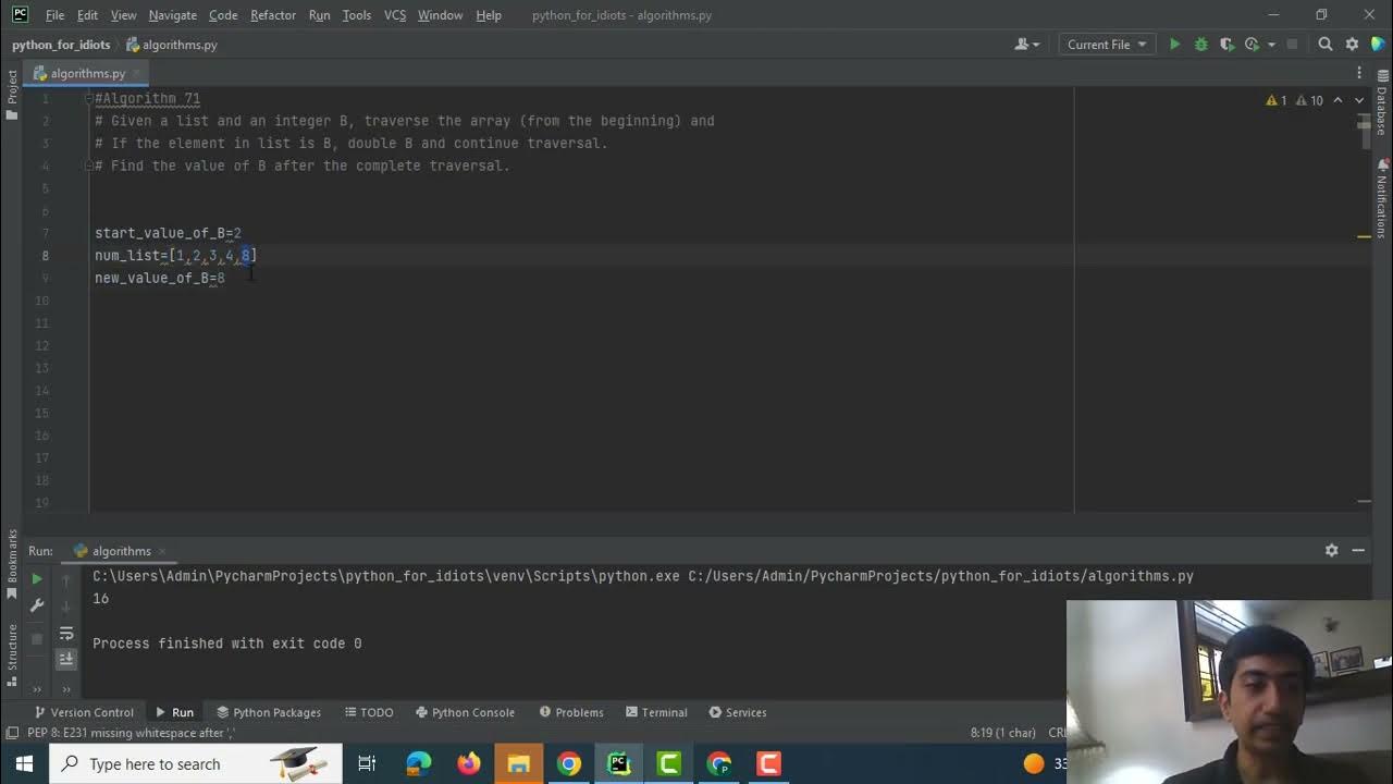 Python Algorithm: Find the Final Value by Doubling on Match-GeeksforGeeks - YouTube