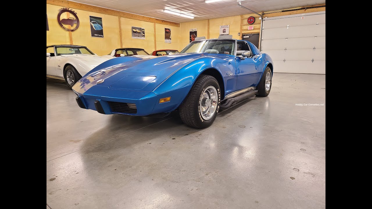 1975 Bright Blue Corvette Stingray For Sale - YouTube