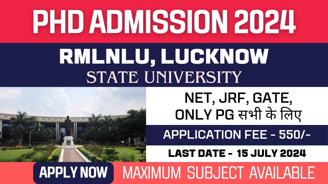 New PhD Admission 2024 | Dr. Ram Manohar Lohiya National Law University ...