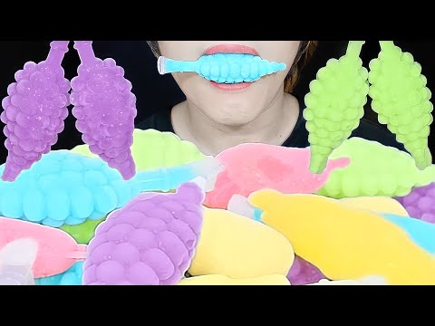 ASMR FROZEN TIKTOK JELLY FRUIT CANDY CHALLENGE, 얼린 틱톡 젤리 챌린지 | JUNPPA ASMR | EATING SOUNDS
