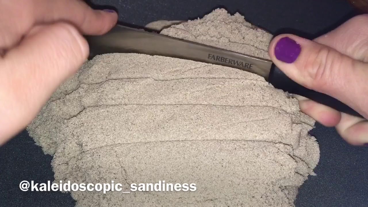 BROOKSTONE KINETIC SAND CUTTING ON SANDPAPER - YouTube