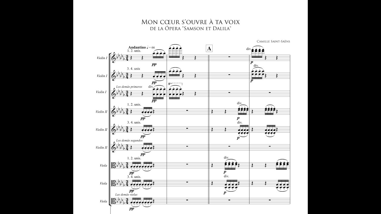 Mon cœur s'ouvre à ta voix SAMSON ET DALILA Orchestral Accompaniment ...