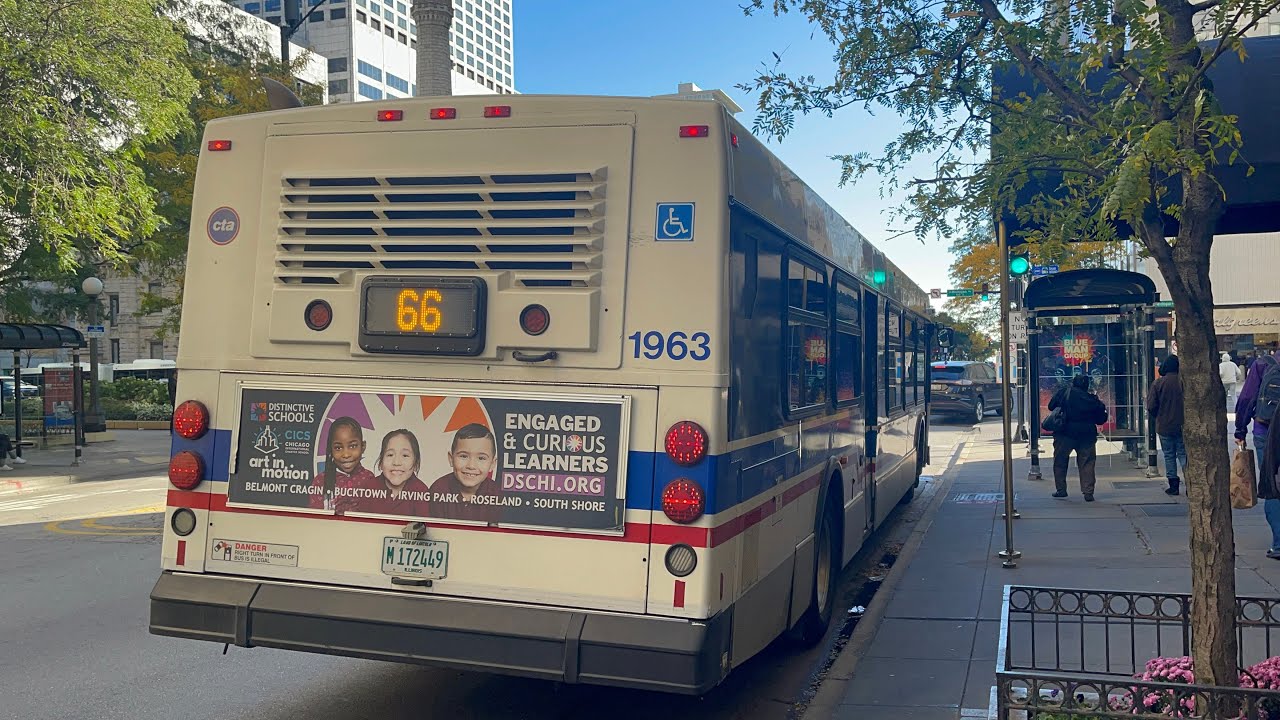 Ride On The CTA 2009 New Flyer D40LF Bus 1963 On Rt 66 Chicago From ...