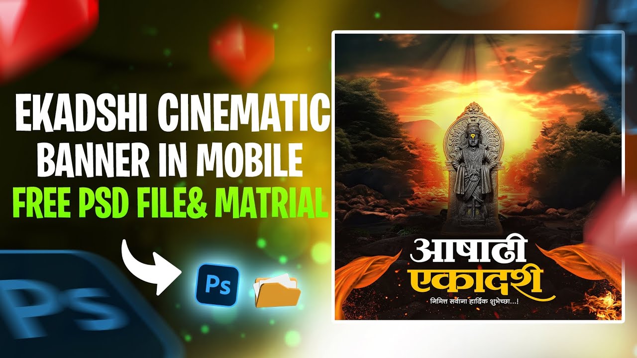 ekadshi banner cinematic banner editing in mobile - YouTube