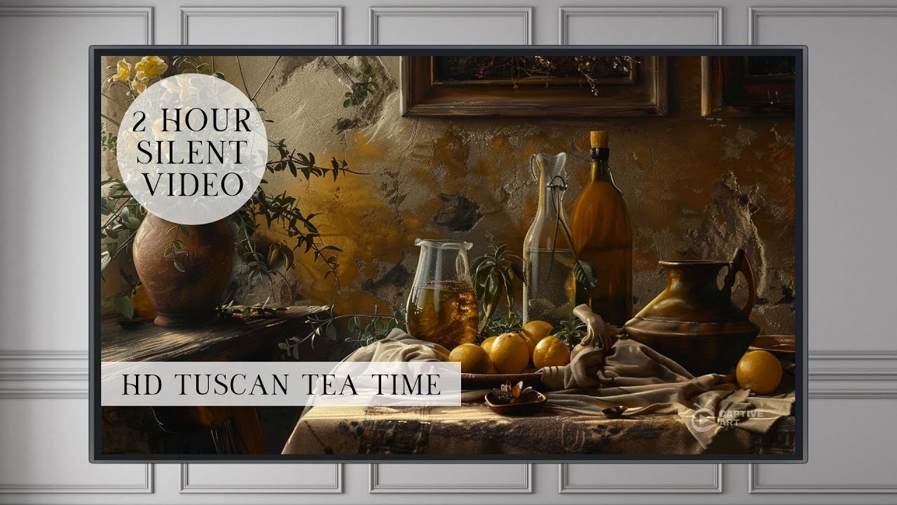 HD Tuscan Tea Time TV Art Screensaver - 2 Hour Silent Video - YouTube