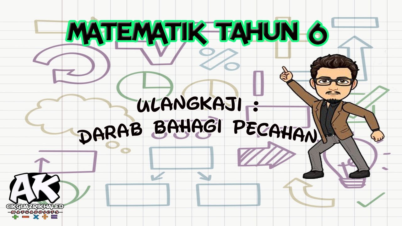 MATEMATIK TAHUN 6 : ULANGKAJI [ DARAB BAHAGI PECAHAN ] - YouTube