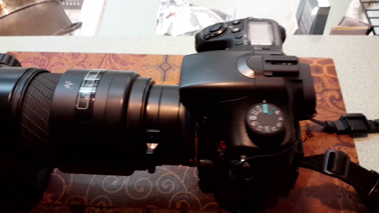 Sigma Apo 500mm F4.5 Minolta Maxxum lens attached to the Sony Alpha 77 ...
