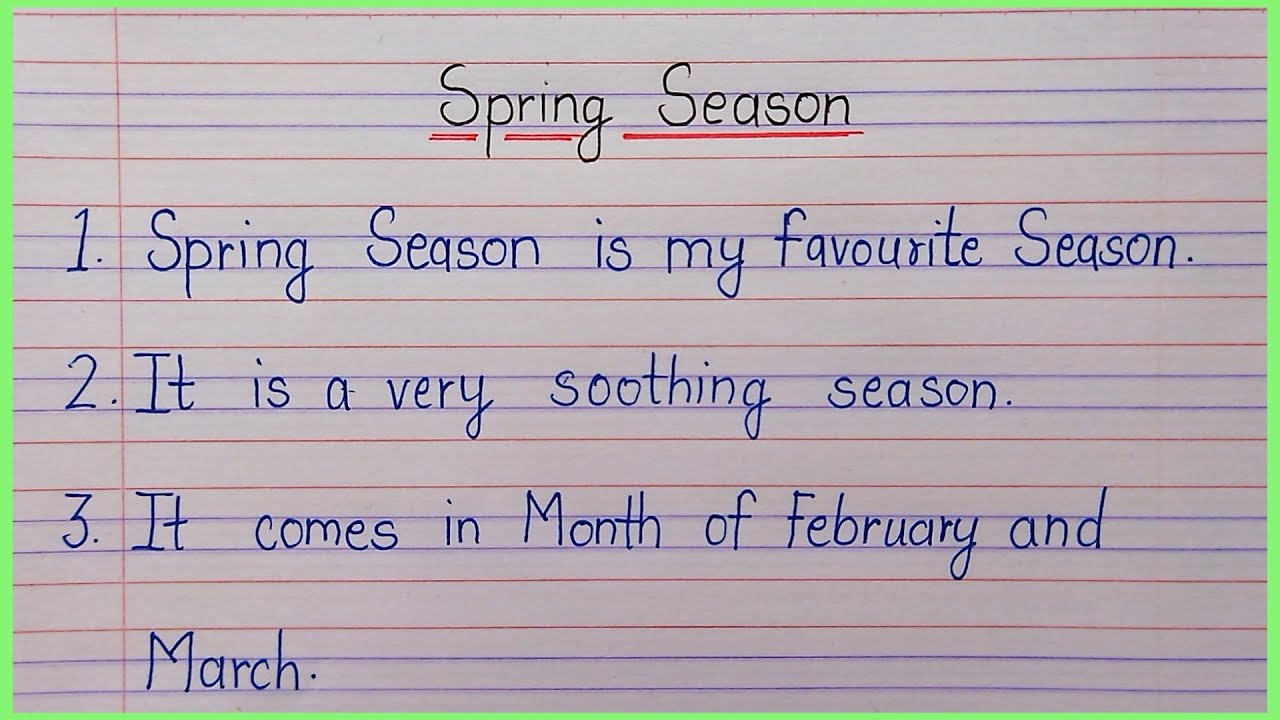 Spring season 5 lines in english | 5 lines on spring season | 5 lines ...