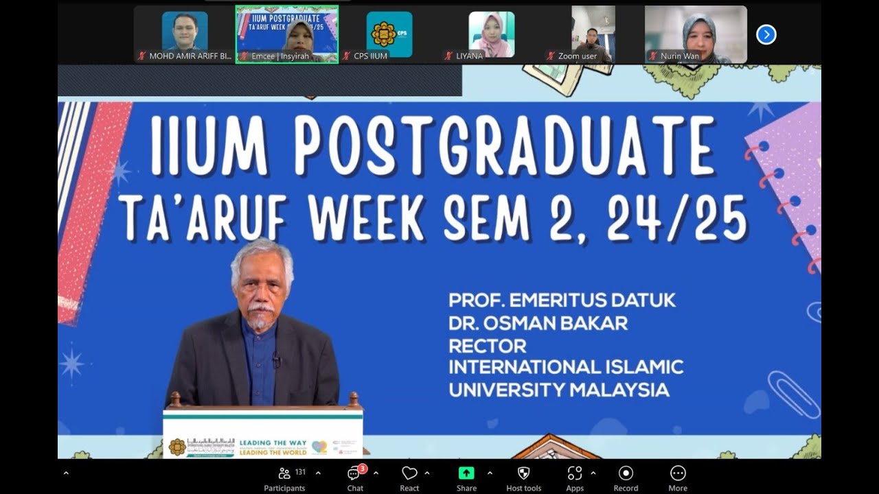 IIUM Postgraduate Taaruf Week Sem. 24/25 (Day 1 - 25/2/25) - YouTube