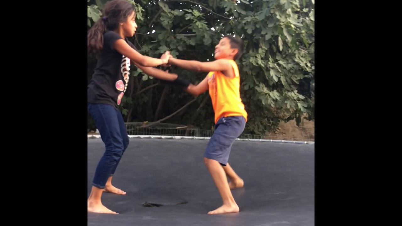 Kid Gets Knocked out Playing MMA On A Trampoline - YouTube