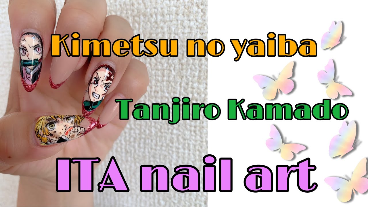 【ITA】kimetsu no yaiba☆Tanjiro Kamado/ita nail/nail art - YouTube