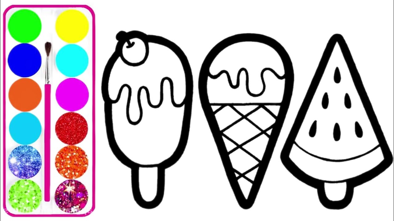 let's learn how to draw and color ice cream | coloring ice cream for ...