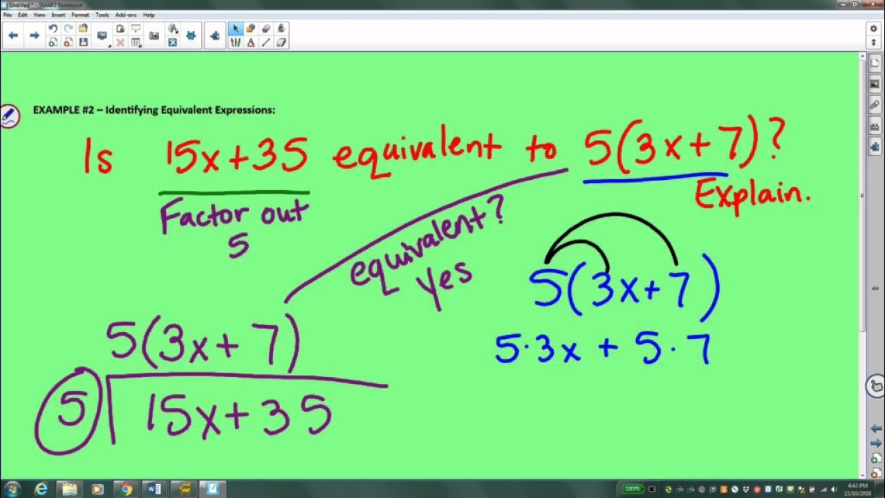 Example #2 - Identifying Equivalent Expressions - YouTube