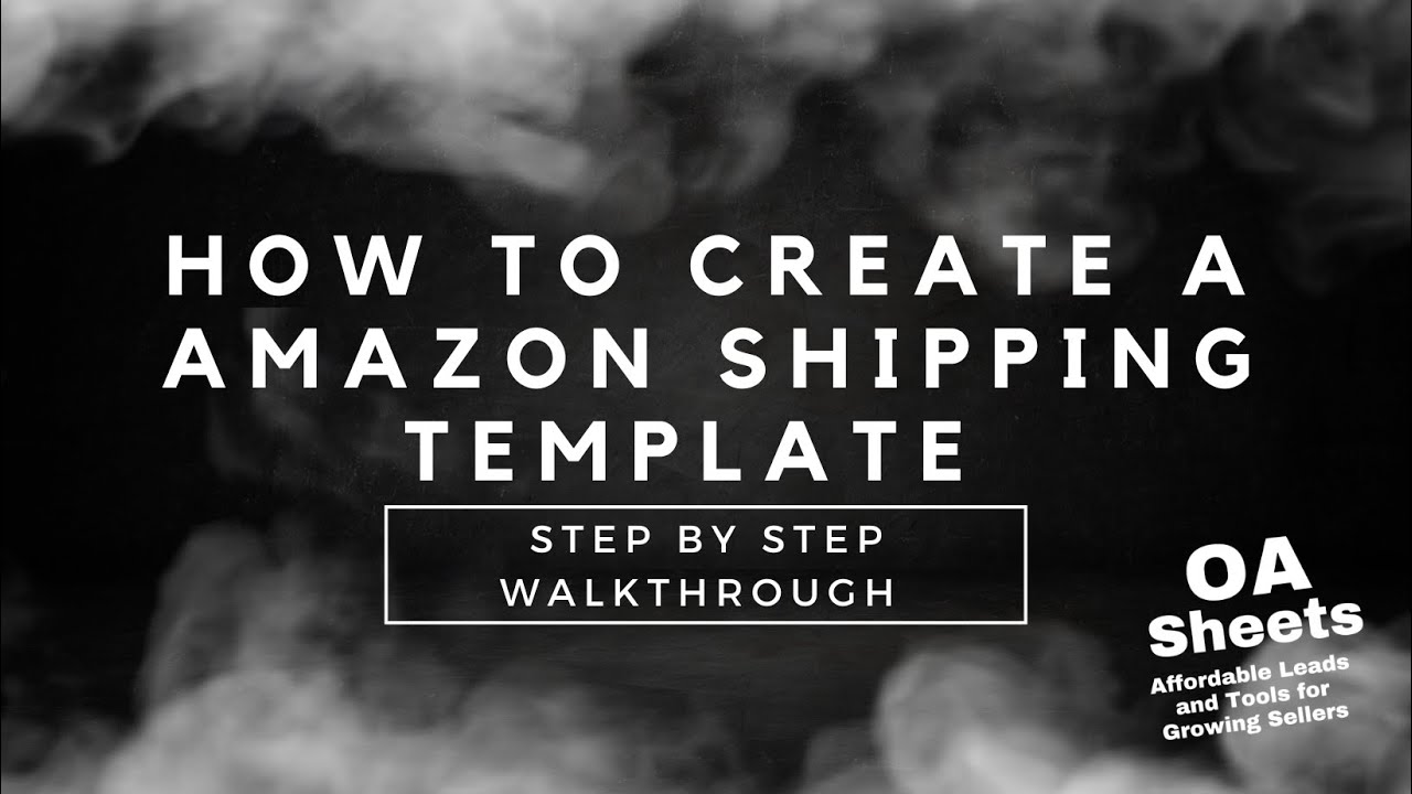 Creating a Amazon Shipping Template for New Sellers - YouTube