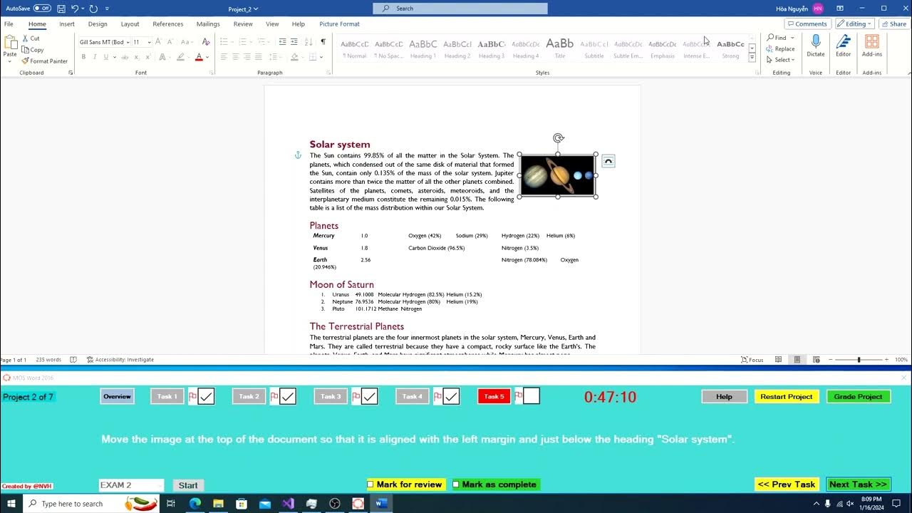 Exam2_Project2_Task5 - MOS Word 2016 Ex2 Proj2 T5 - YouTube