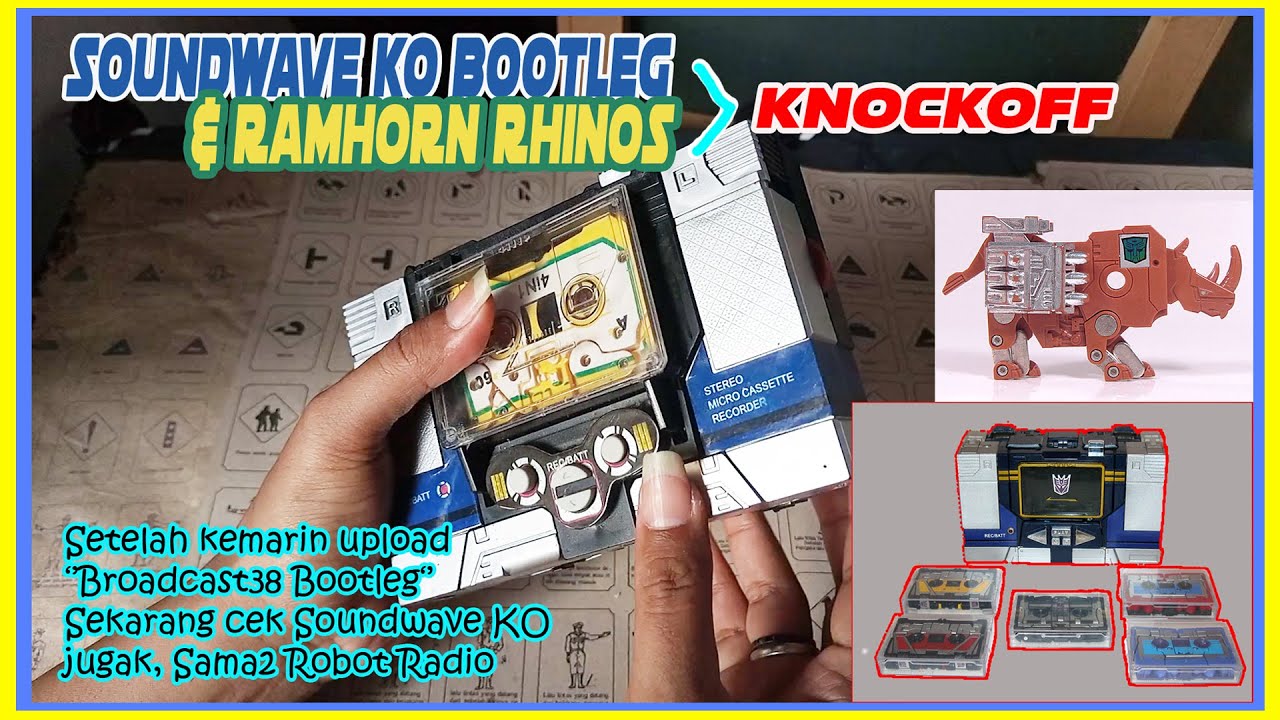 Soundwave G1 Knockoff Bootleg & Ramhorn Rhinos KO Bootleg. Transform Robot Radio Kaset & Robot ...