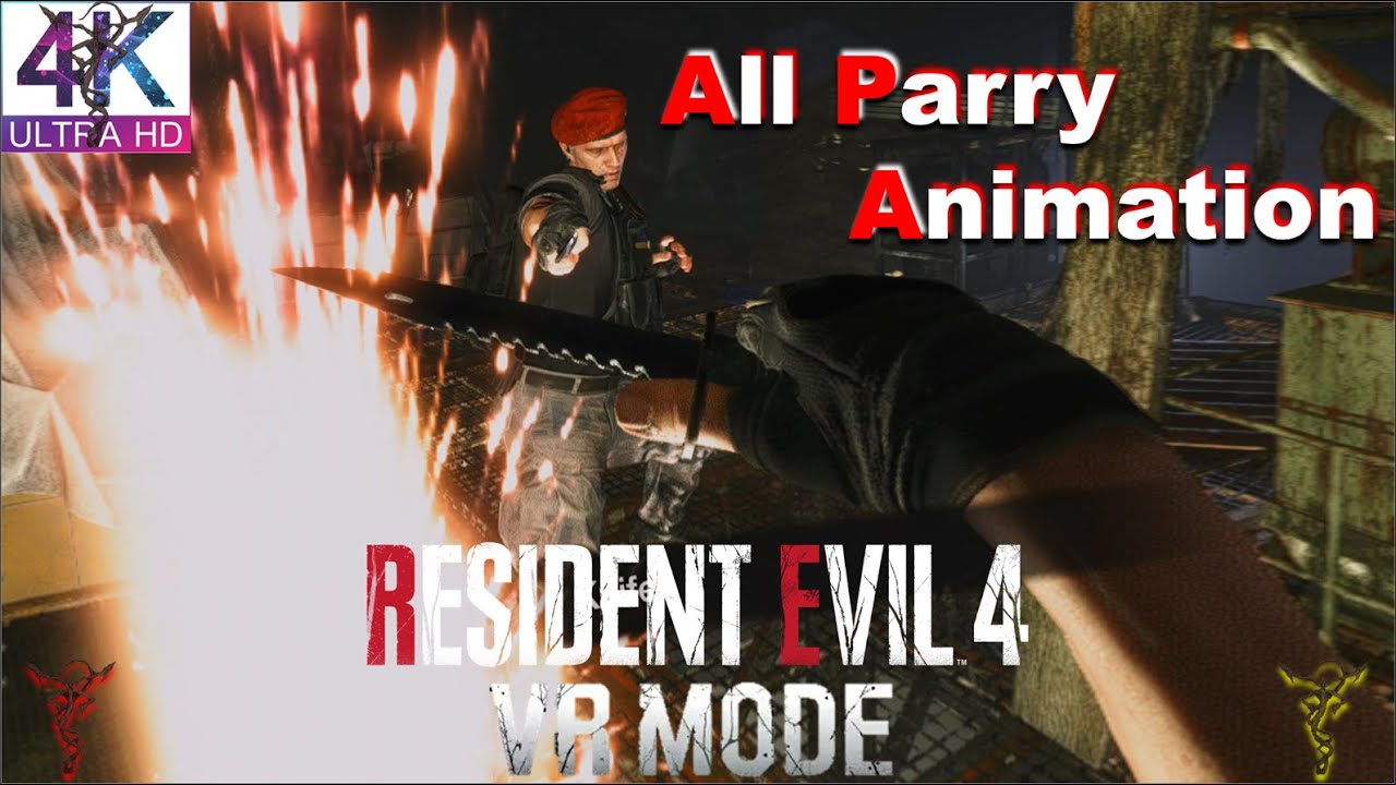 All Parry Knife Action Animation - Resident Evil 4 VR Mode - YouTube