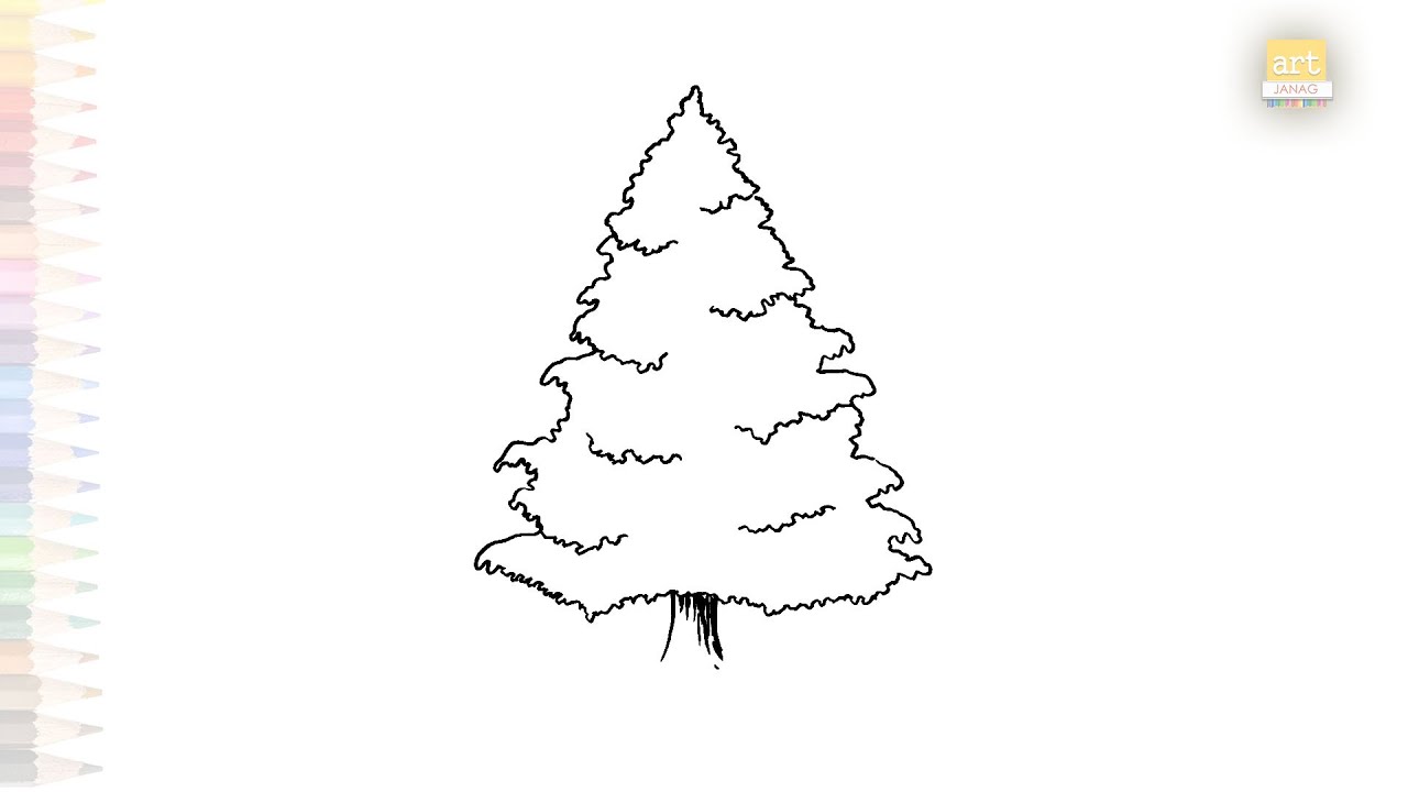 Pine tree drawing easy | Drawing tutorials channel | How to draw ...