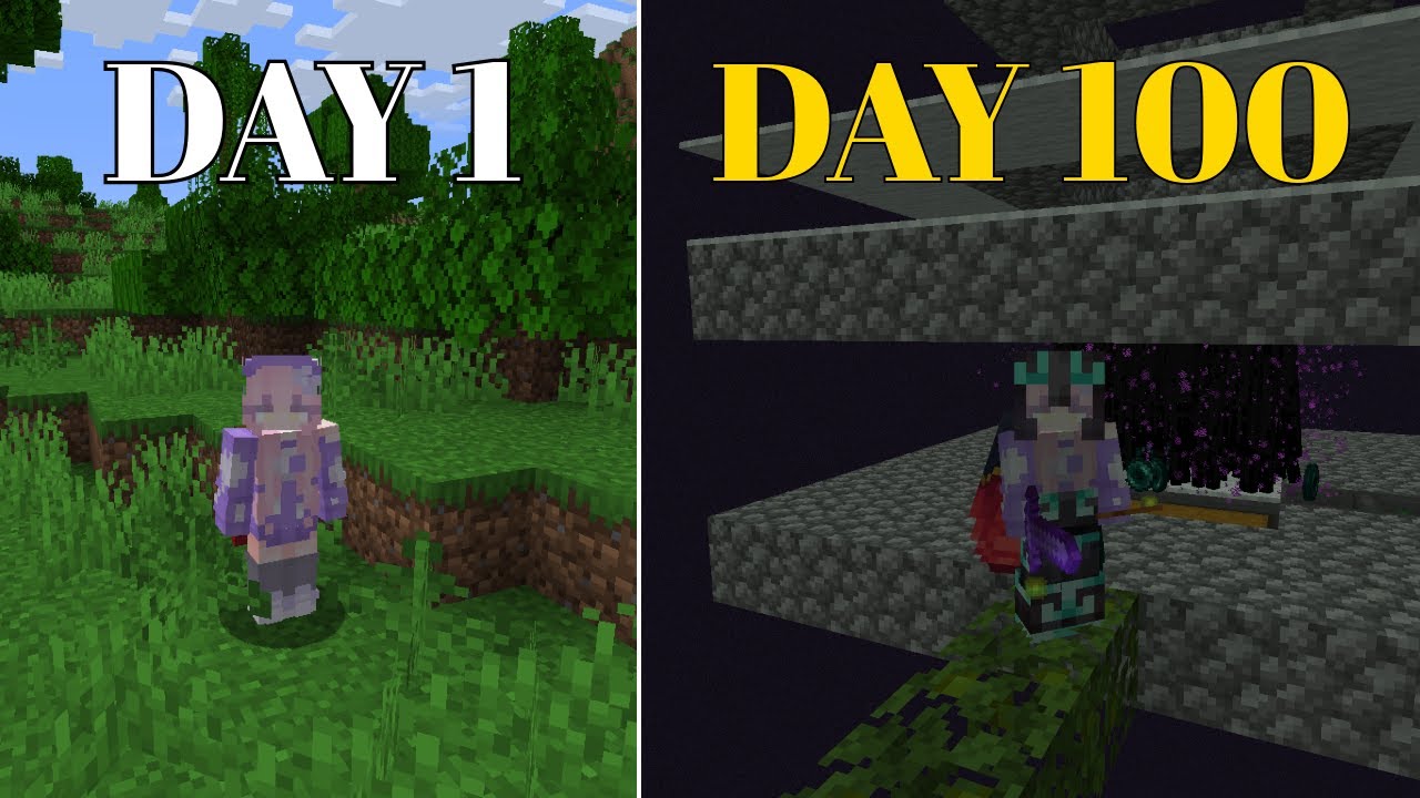 I Survived 100 Days in HARDCORE Minecraft... - YouTube