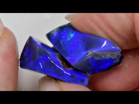 42 cts Rough Black Opal Parcel Lightning Ridge-Electric Blue 💰