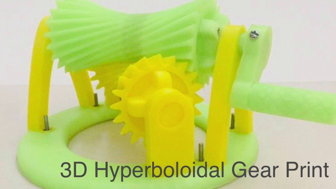 Hyperboloidal Gear 3D Print - YouTube