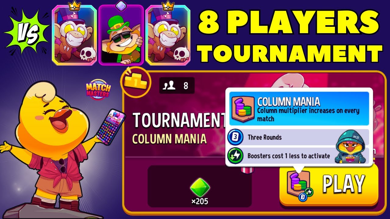 TOURNAMENT! 8 players Column Mania + Boosted + Triple Sprint | Match ...