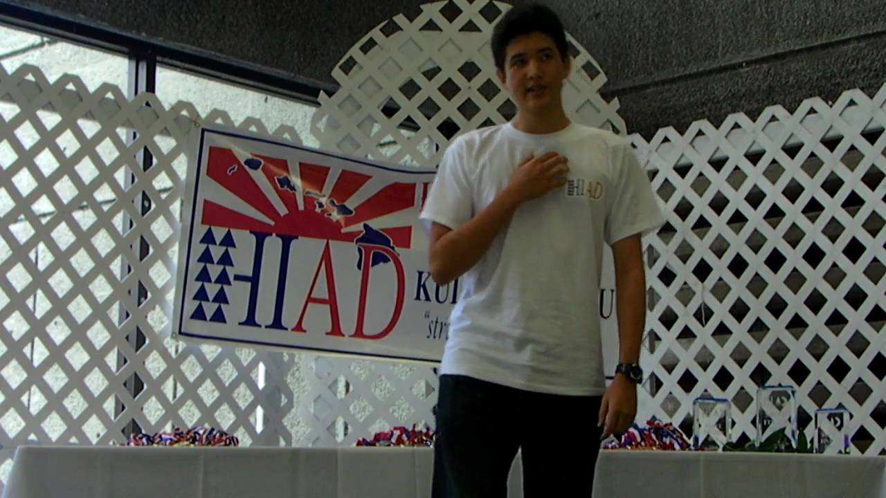 Hilo High School Student John Haswell gives speech - YouTube