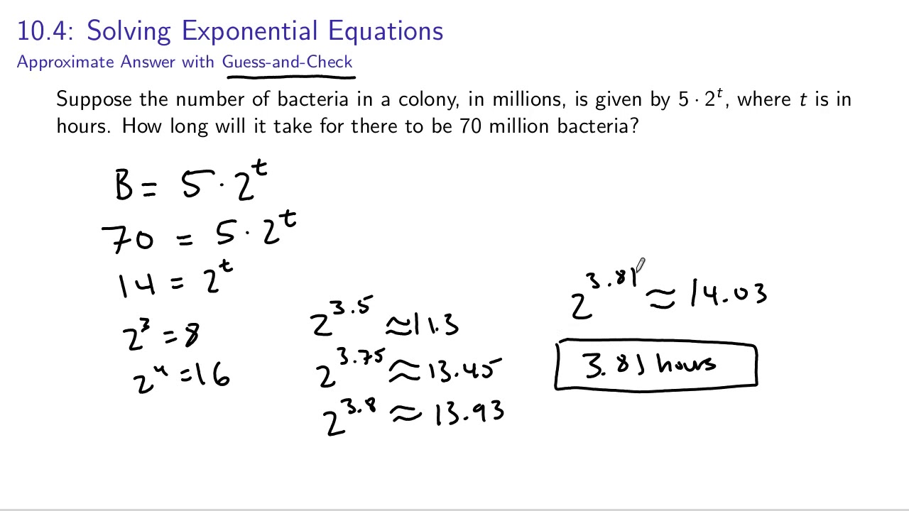 Algebra 2: 10.4: Solving Exponential Equations - YouTube