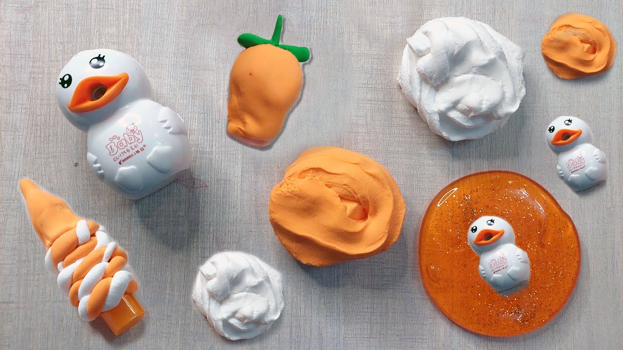 Mixing ORANGE CLAY SLIME - Most Satisfying Slime ASMR Video #32 - YouTube