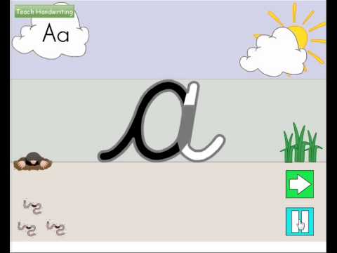 How to write a continuous cursive a alphabet letter - YouTube