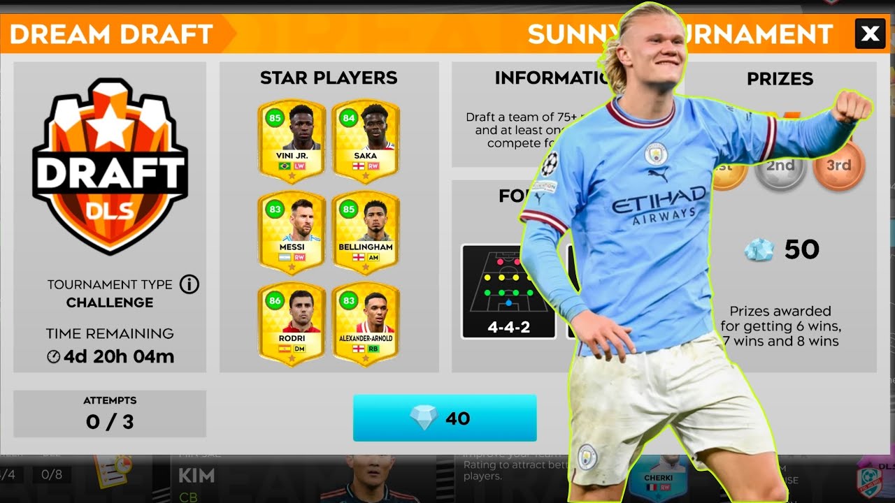 DLS 25 THE GREAT DREAM DRAFT WIN WITH HALLAND . F T G HD BRO . - YouTube