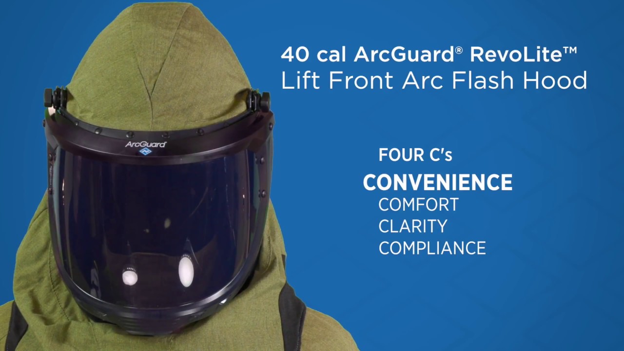NSA's 40 cal ArcGuard RevoLite Lift Front Arc Flash Hood - YouTube