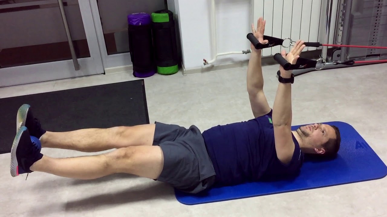 Smart Fitness - Resisted band dead bug with leg extension - YouTube