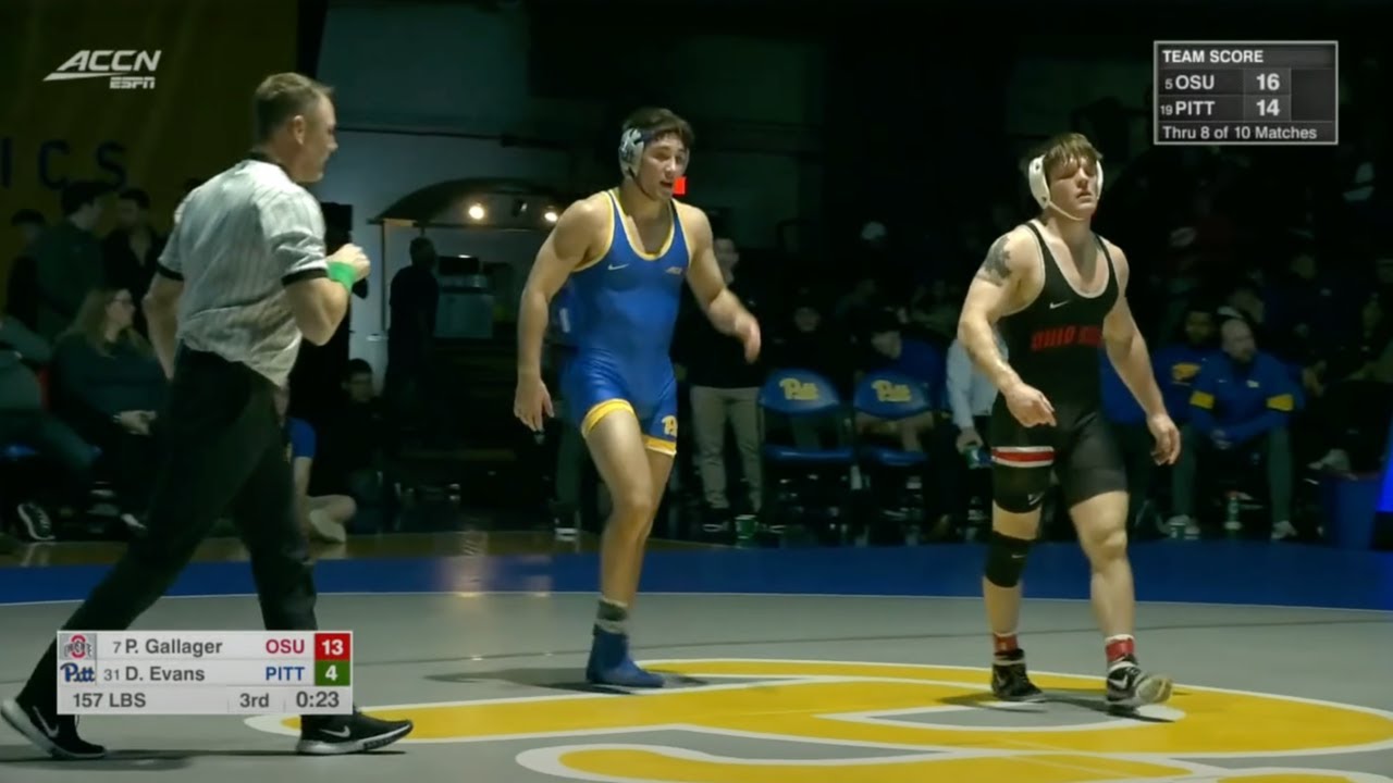 157lbs Paddy Gallagher (Ohio State) vs Dylan Evans (Pitt) - YouTube