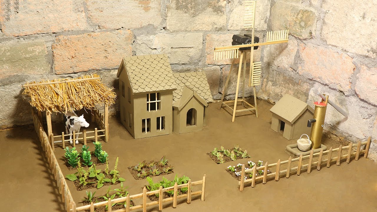 Full Clay Farm Build | Animal House, Cow Shed, Hand Pump & Wind Turbine ...